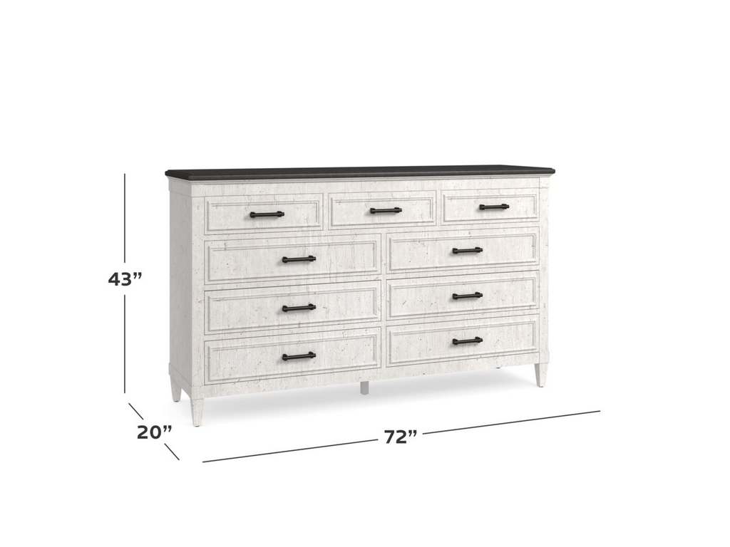 Bassett Furniture 2572-S228 Bella 9 Drawer Stone Top Dresser - Hickory ...