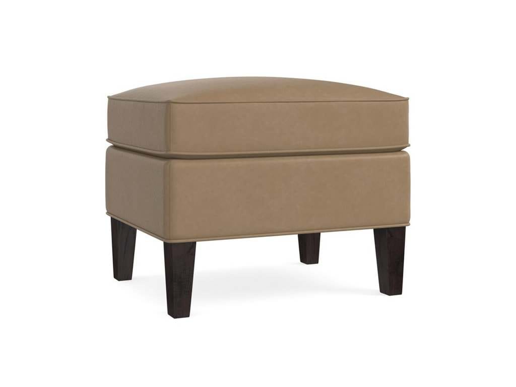 Bassett Furniture 1951-01L Kent Leather Ottoman - Hickory Park Furniture