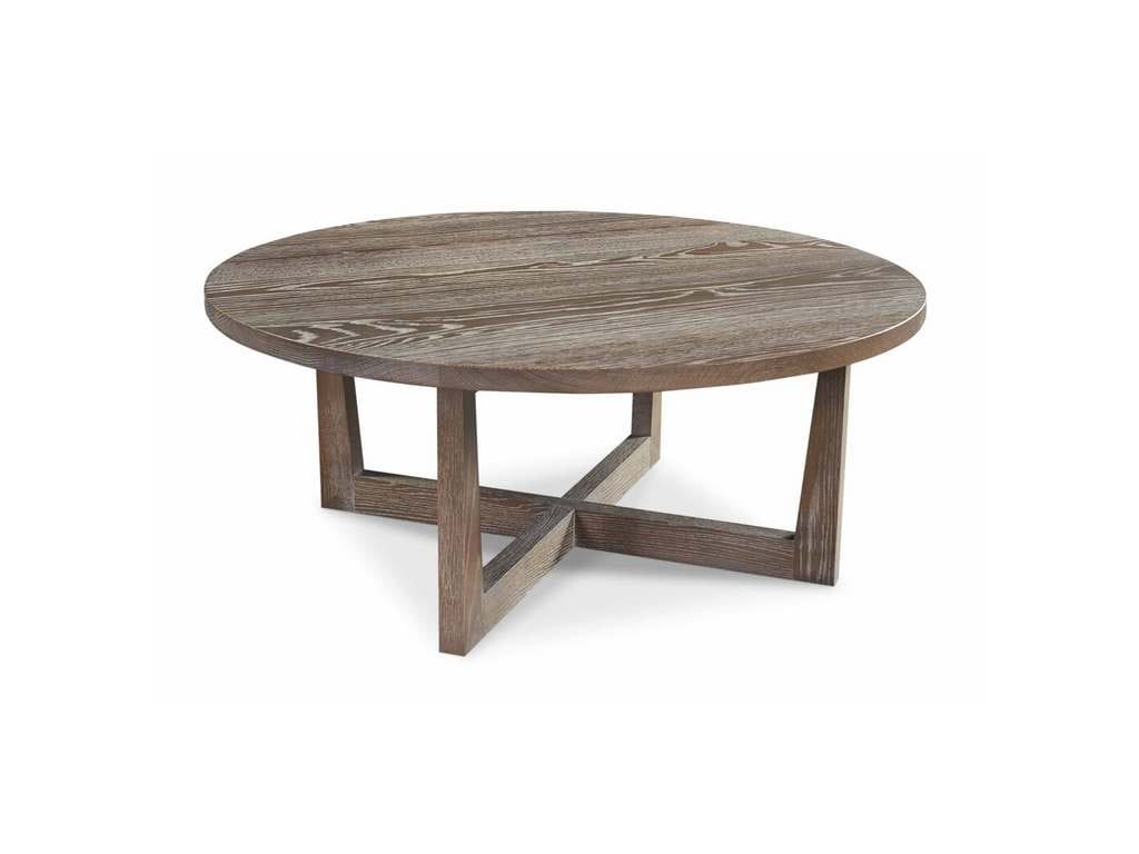 Bassett 6121-0605 Benchmade Liam Oak Round Cocktail Table - Hickory ...