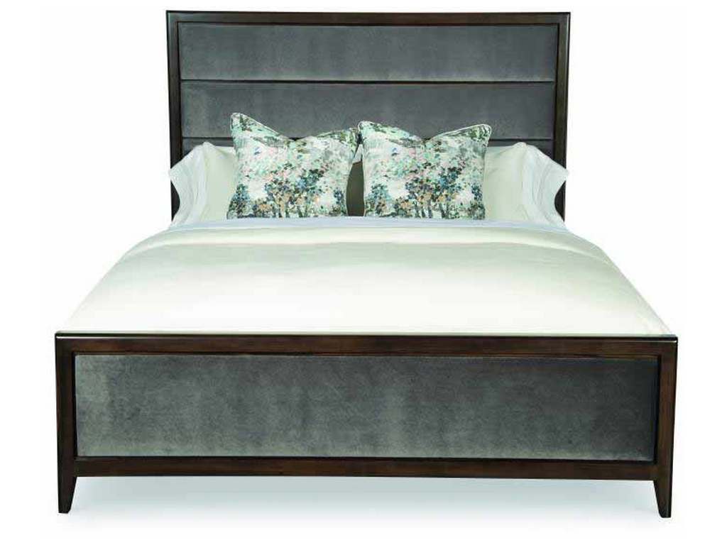 Century Furniture C69-126 Bedroom Aria Bed with Upholstered Headboard and Footboard - Hickory ...