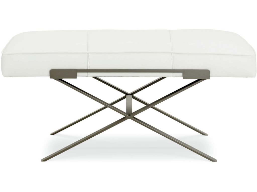 CR Laine L9677 Leather Ottoman Dasha Large Ottoman with Metal Base ...