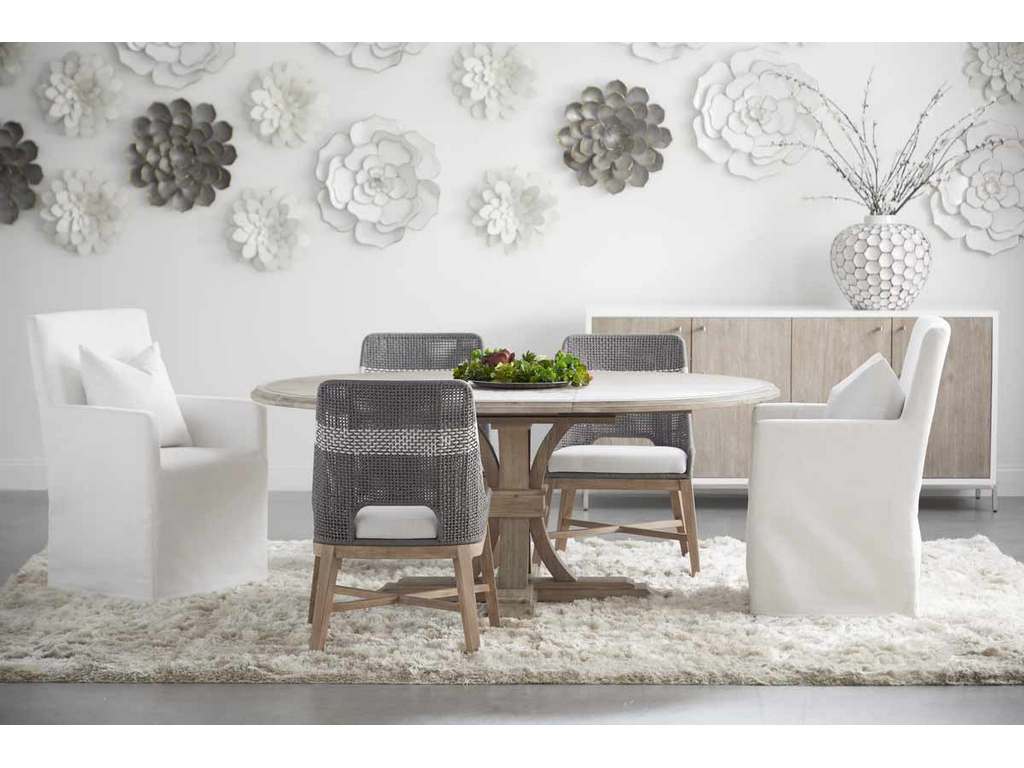 Essentials for Living 6070.NG Devon 54 inch Round Extension Dining Table in Natural Gray Acacia ...