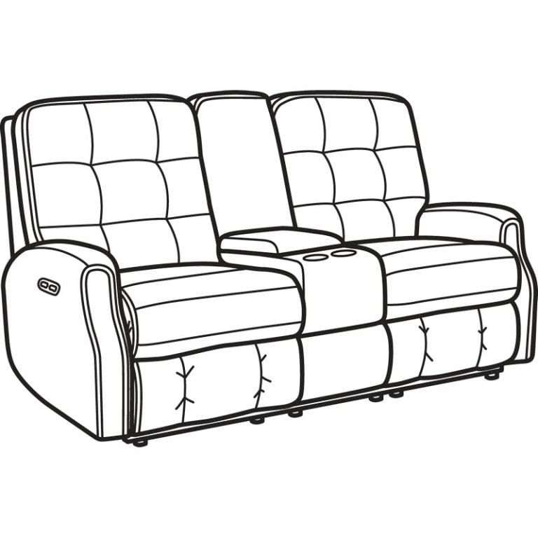 Flexsteel 2882-601H Devon Fabric Power Reclining Loveseat with Console ...