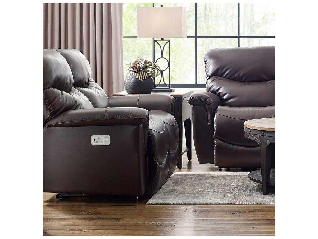 Lazboy U48521 James Power Reclining Loveseat with Headrest - Hickory ...