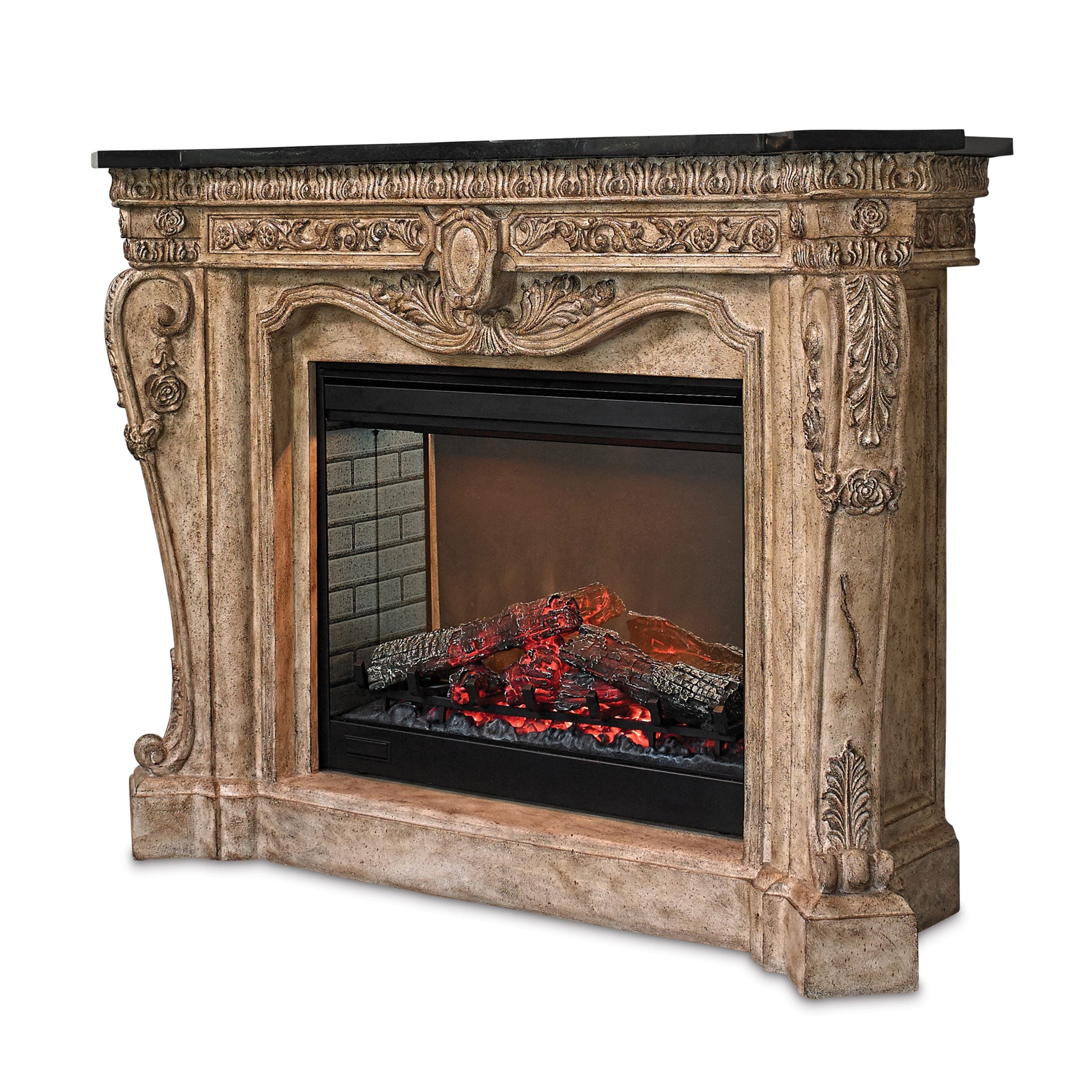 Ambella Home 01129-400-061 Living Room Floral Electric Fireplace ...