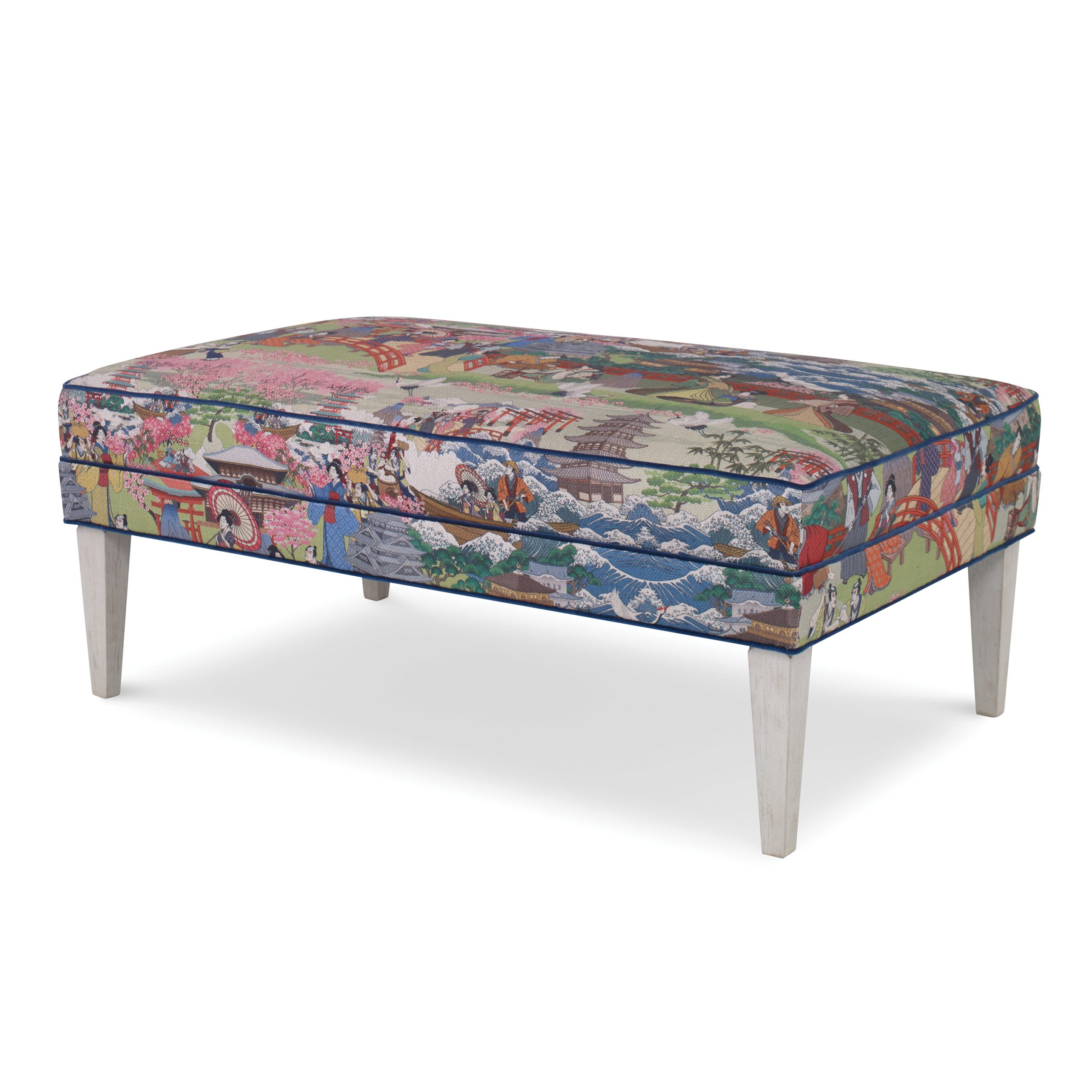 Ambella Home 113-00 Aperitif Bench Wood Legs - Hickory Park Furniture