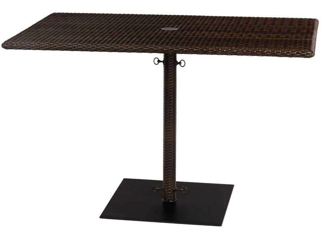 Woodard S593738 Rectangular Umbrella Table with weighted base - Hickory ...