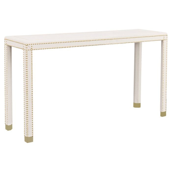 Fairfield Furniture 8007-96-6 Beverly Console Table, Faux Leather, Brass Finish - Hickory Park ...