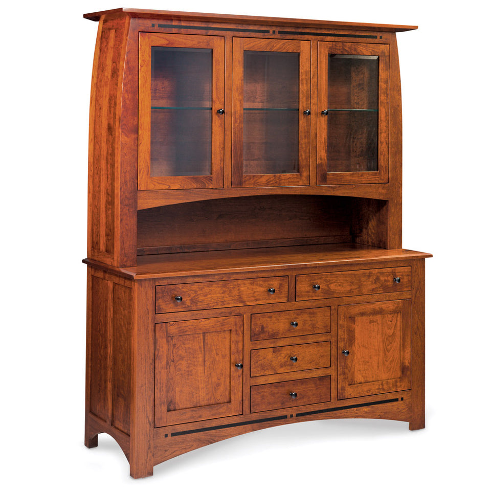 Simply Amish ESASP-K07/ESASP-A03E Aspen Open Hutch with Inlay, Large ...