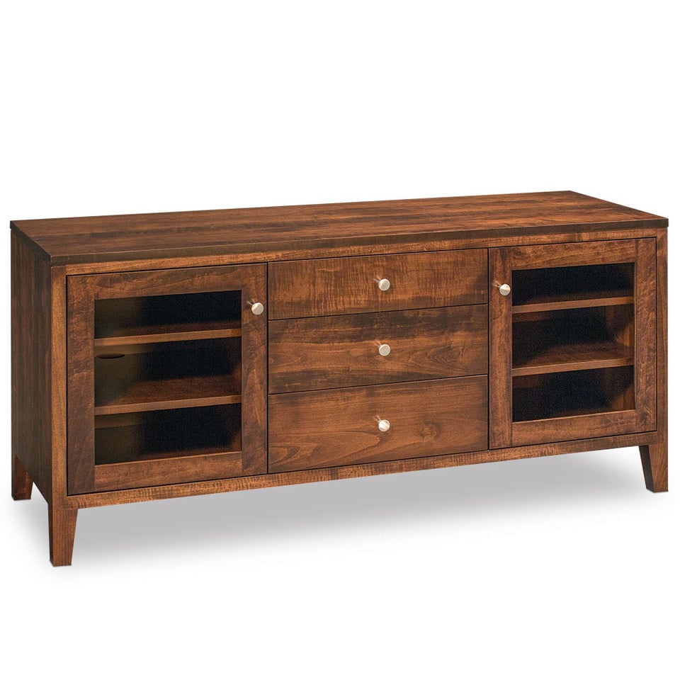 Simply Amish LEPAR-K29C Living Room Parkdale Media Unit, 60" - Hickory ...