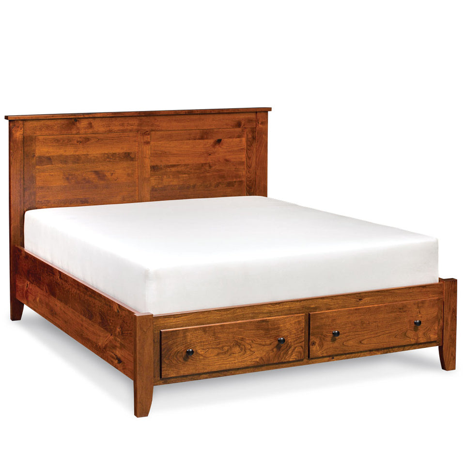 Simply Amish SBSHD-05F3 Shenandoah Queen Deluxe Bed with Footboard Storage - Hickory Park Furniture