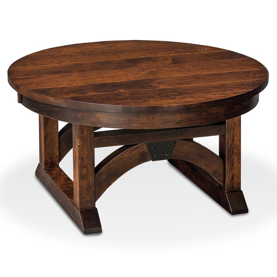 Simply Amish LOTRB-23C1 B&O Railroad Trestle Bridge Round Coffee Table ...