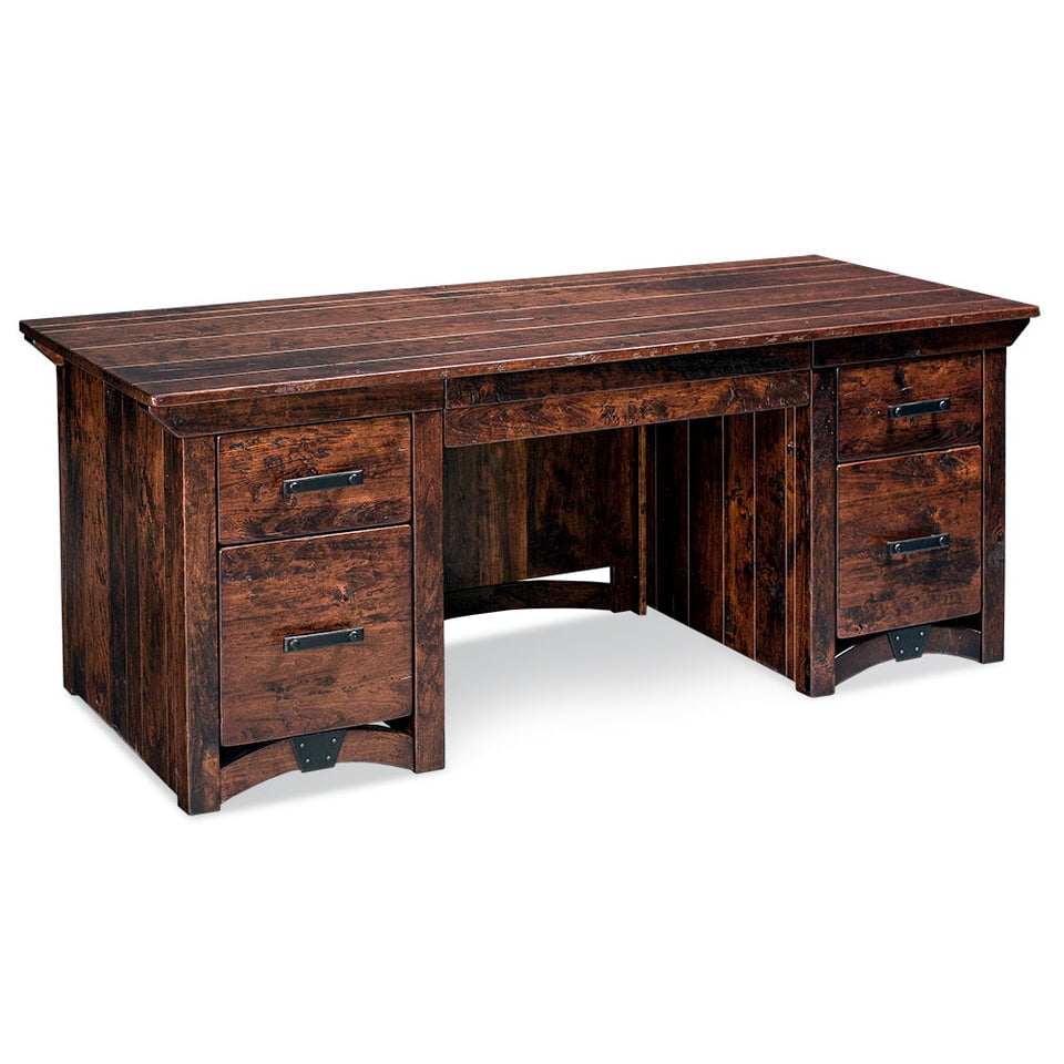 Simply Amish WDTRB-02A5 B&O Railroad Trestle Bridge Executive Desk ...