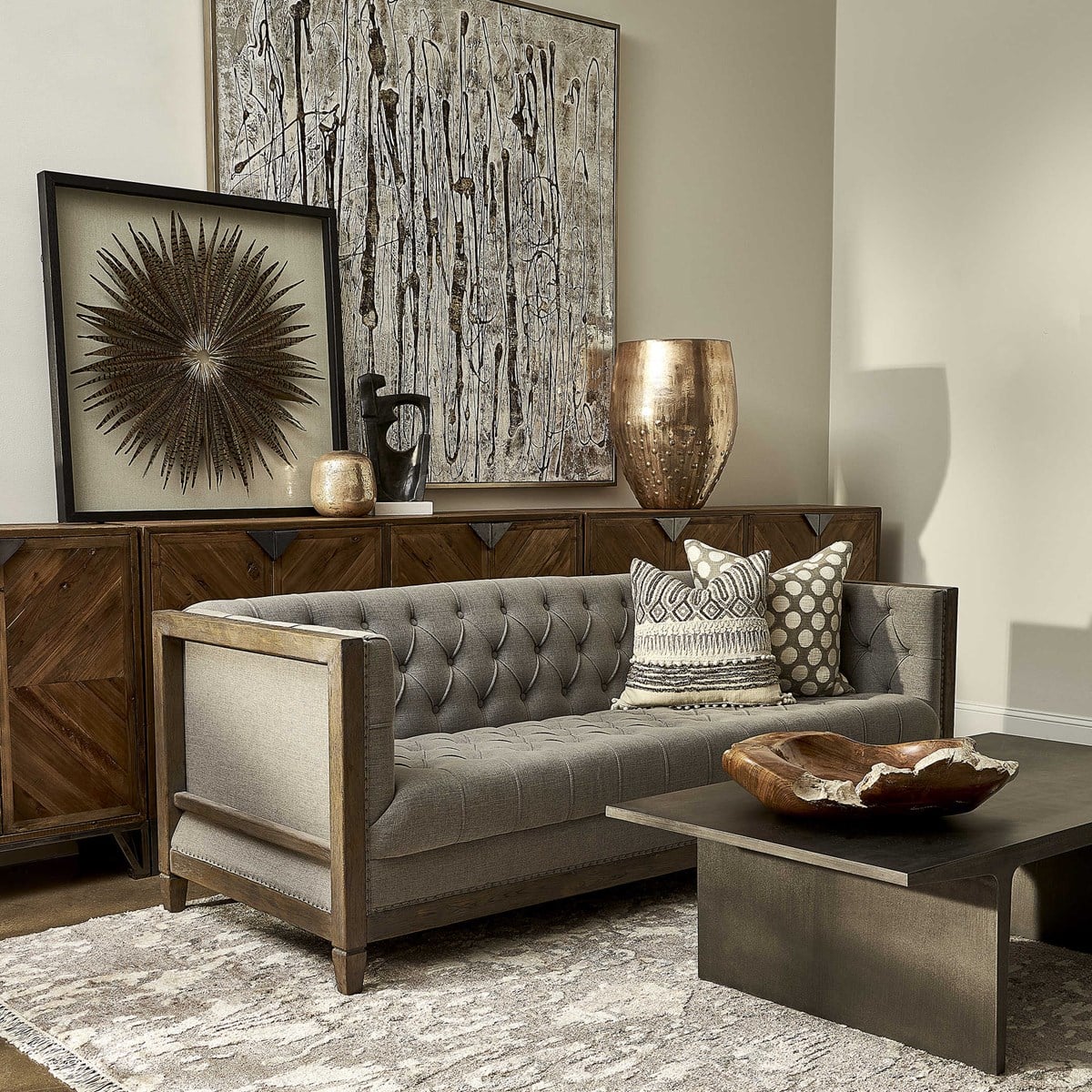 Revelation by Uttermost R23452 Living Room Melado Chesterfield Sofa ...