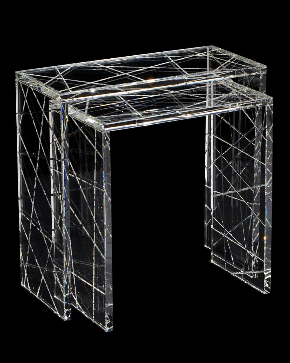 John Richard JFD-0216 Crystal Nesting Table - Hickory Park Furniture