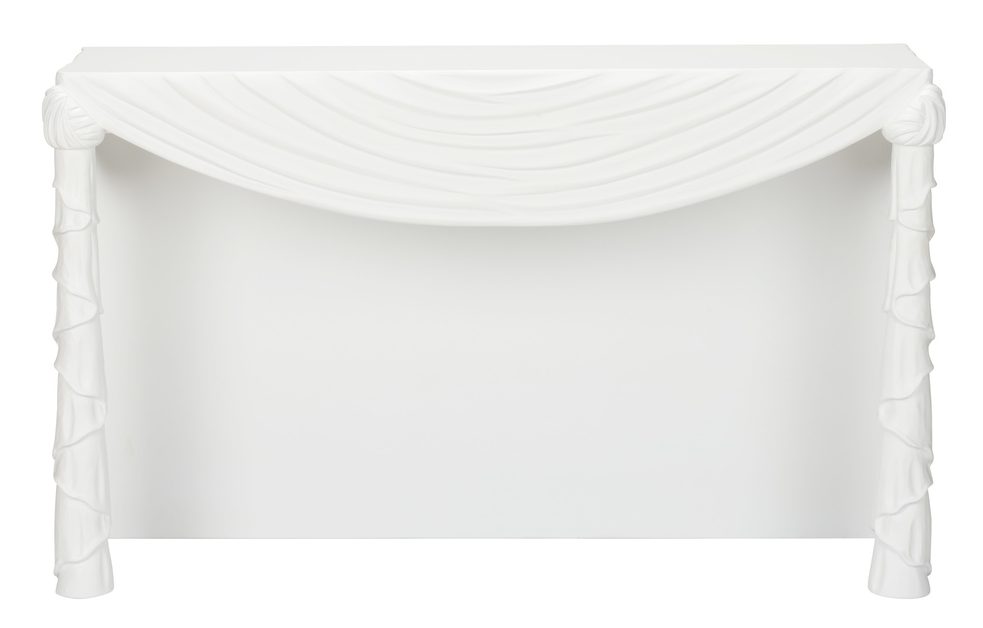 Chelsea House 385405 Drape Console White - Hickory Park Furniture