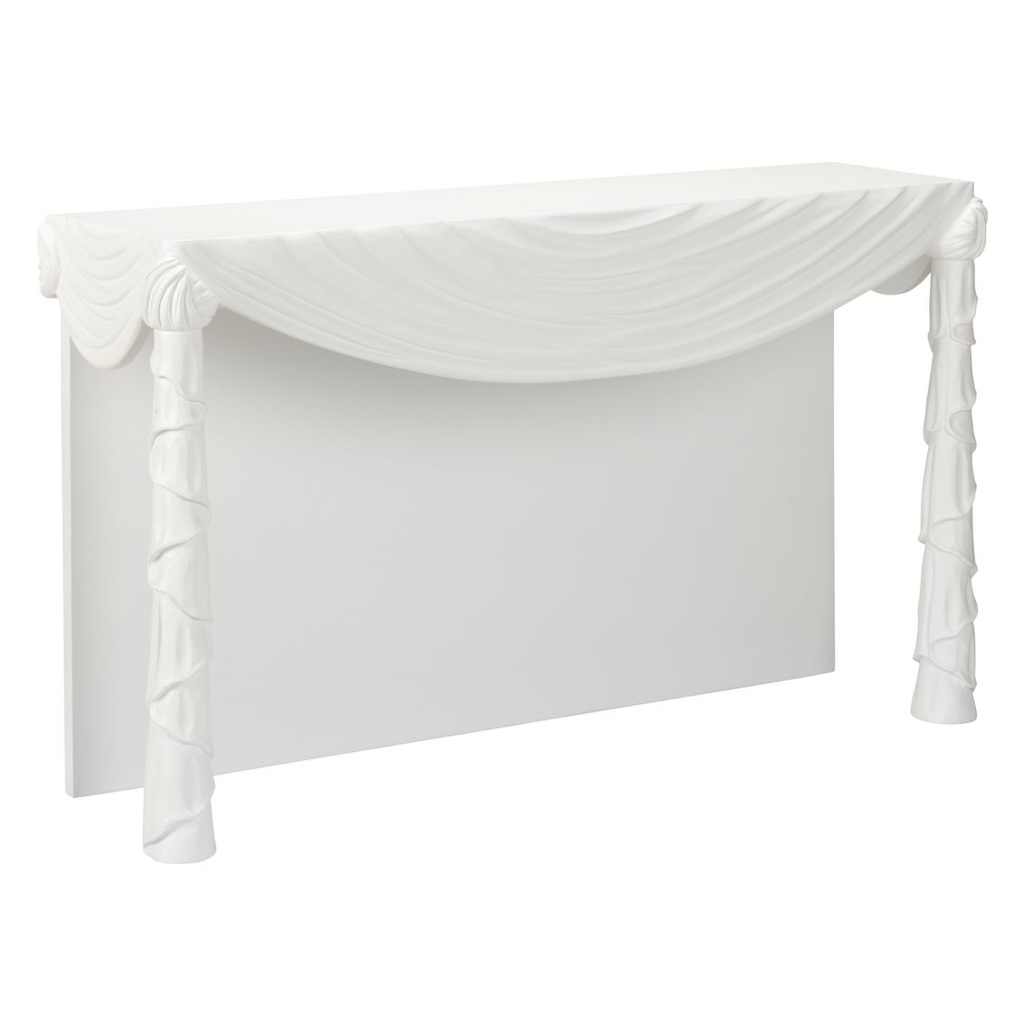 Chelsea House 385405 Drape Console White - Hickory Park Furniture