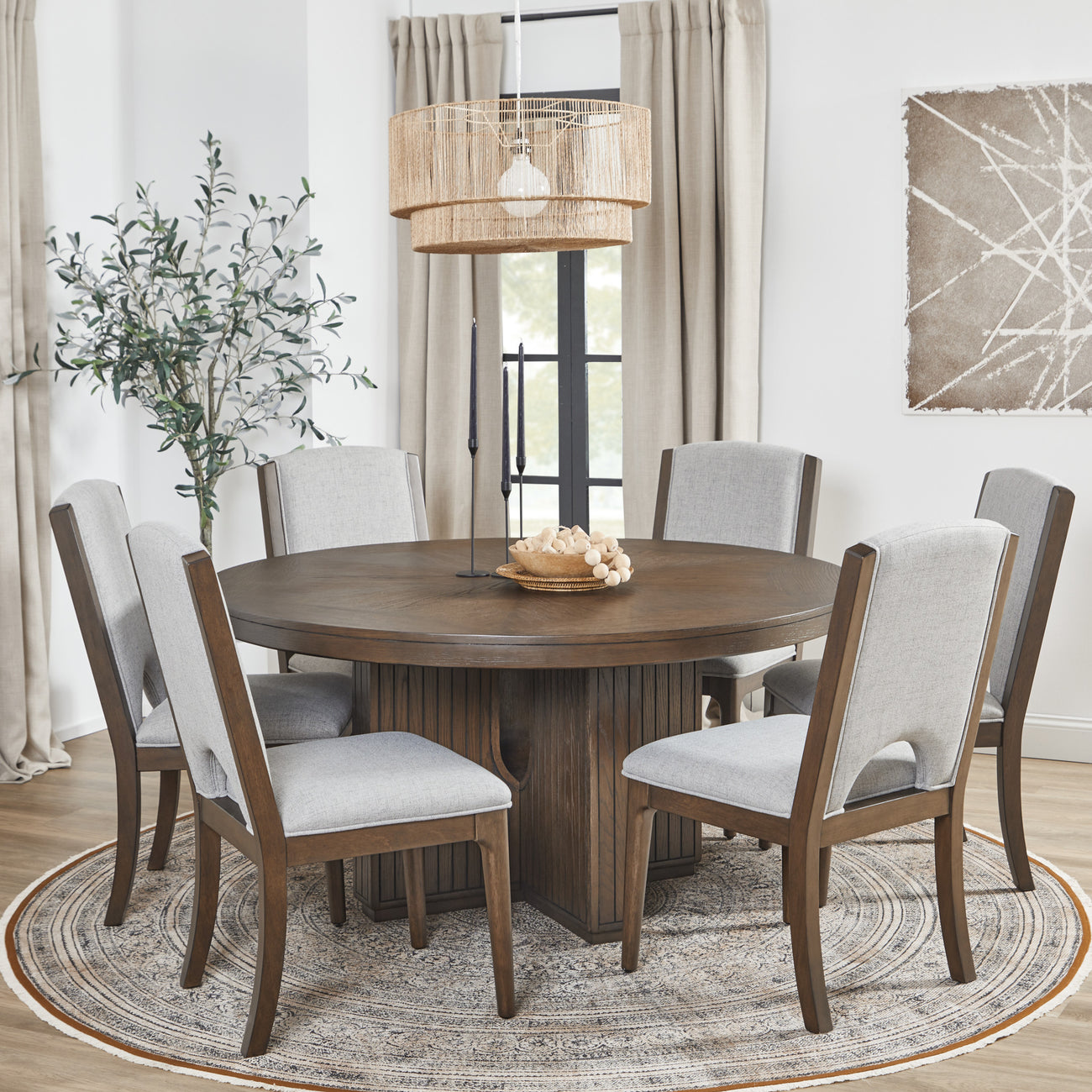 Flexsteel W1013-834 Athens Round Dining Table - Hickory Park Furniture