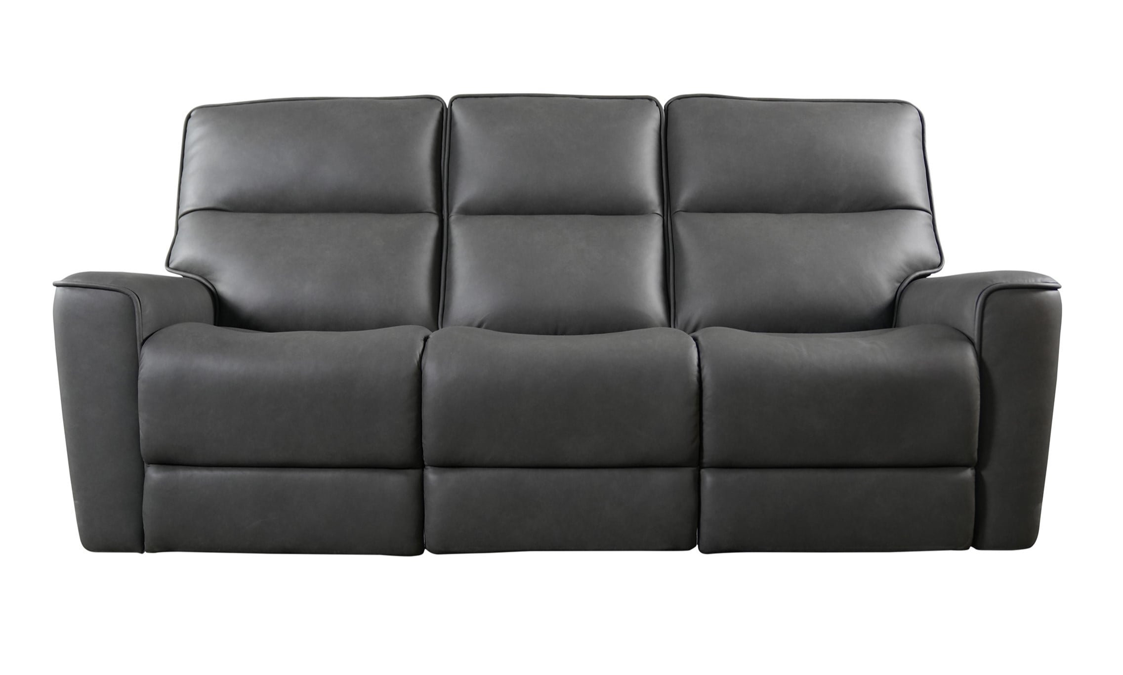 Bassett Club Level 3797-P62G Kenneth Power Motion Sofa Gunmetal Leather ...