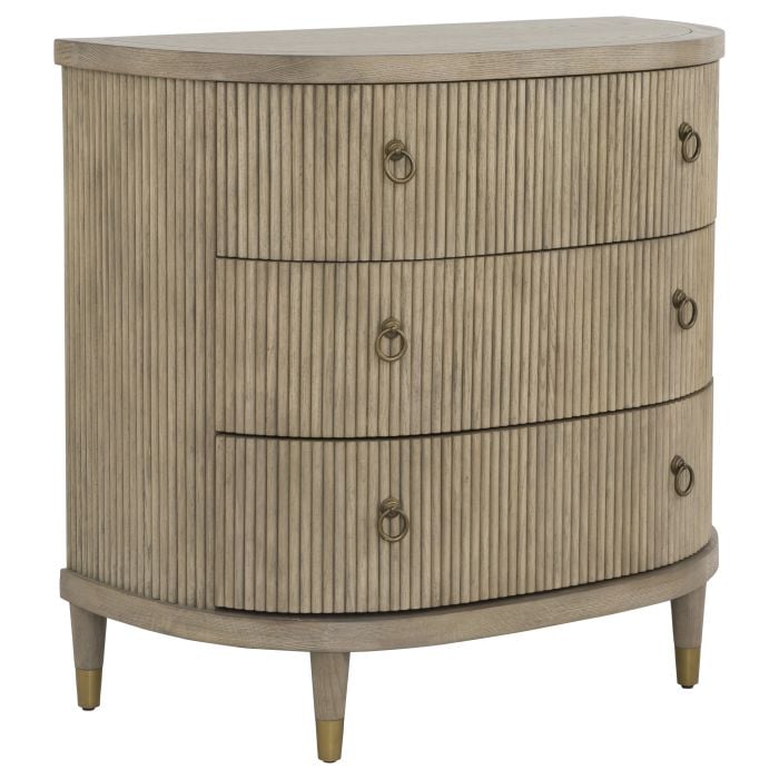 Fairfield 8030-AC Everett Three Drawer Demilune Chest - Hickory Park ...